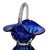 Vintage Handblown Glass Cobalt Blue W/ Handle | Chairish
