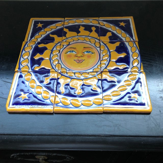1990s Vintage Mexican Tiles - Set of 9 | Chairish