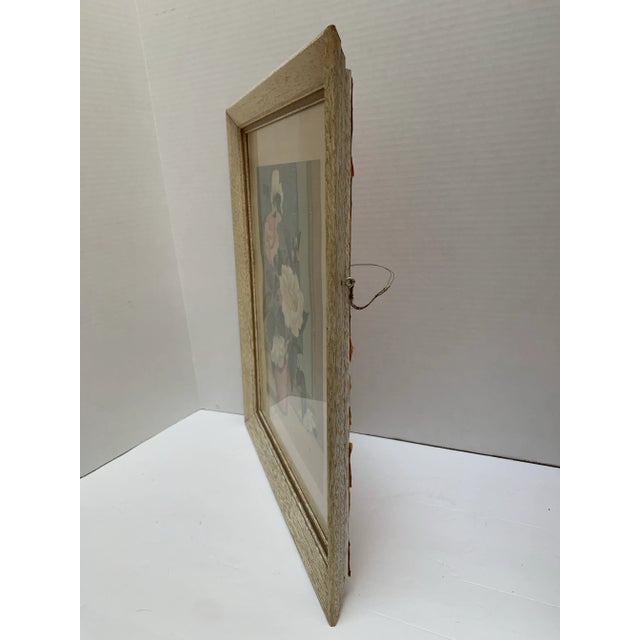 Vintage Asian Chinoiserie Framed Floral Lithograph | Chairish