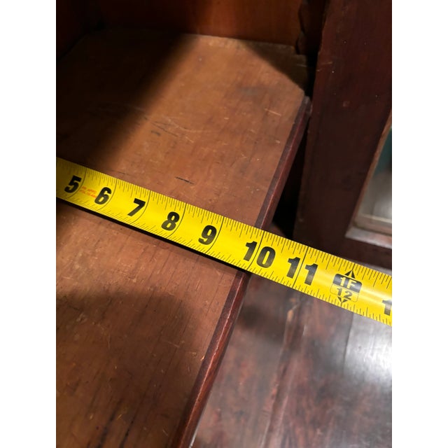 Antique Fold Out Desk Secretaire Bookcase Glass Door Hutch Victorian ...