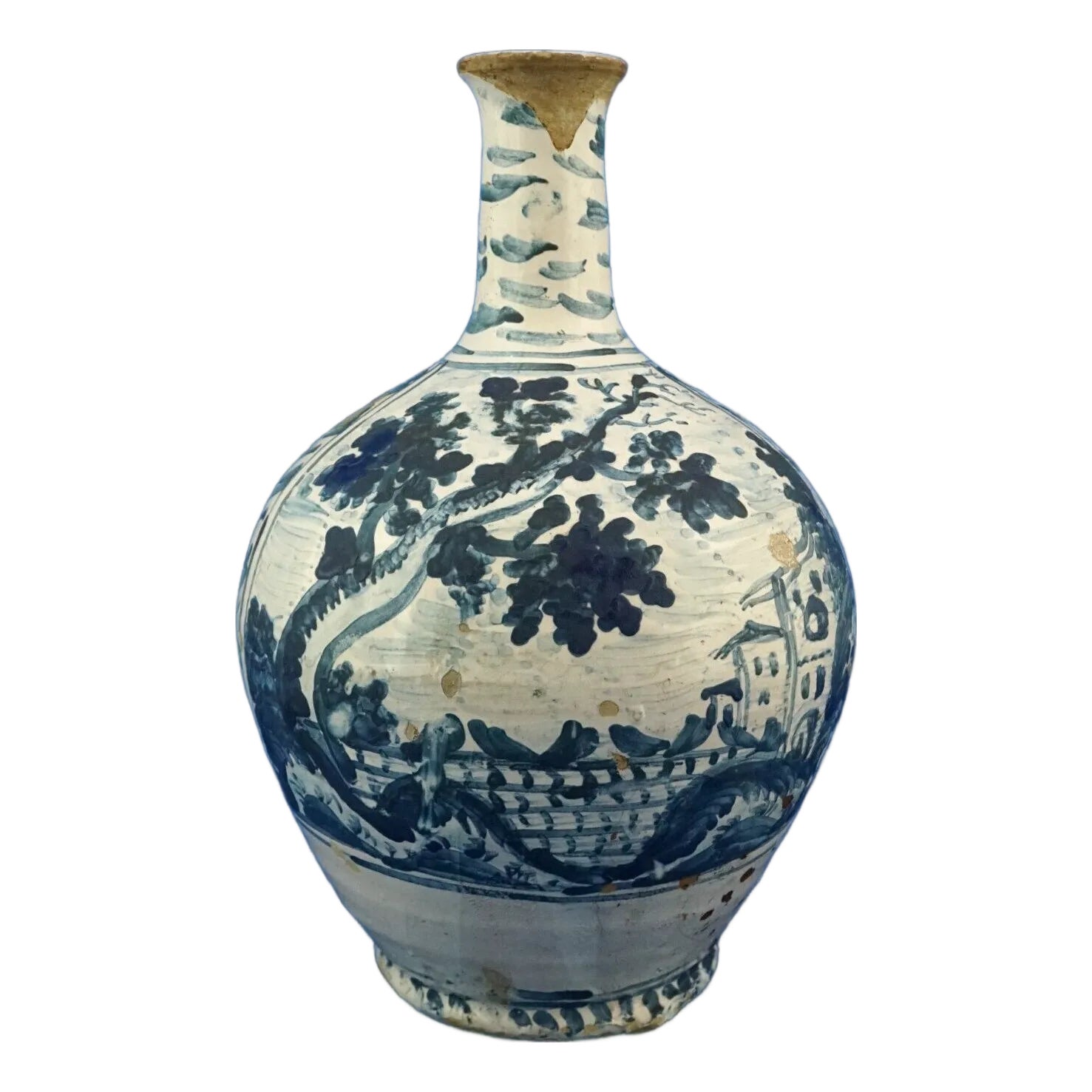 Italian Ligurian Ceramic Vase by Bartolomeo Guidobono | Chairish