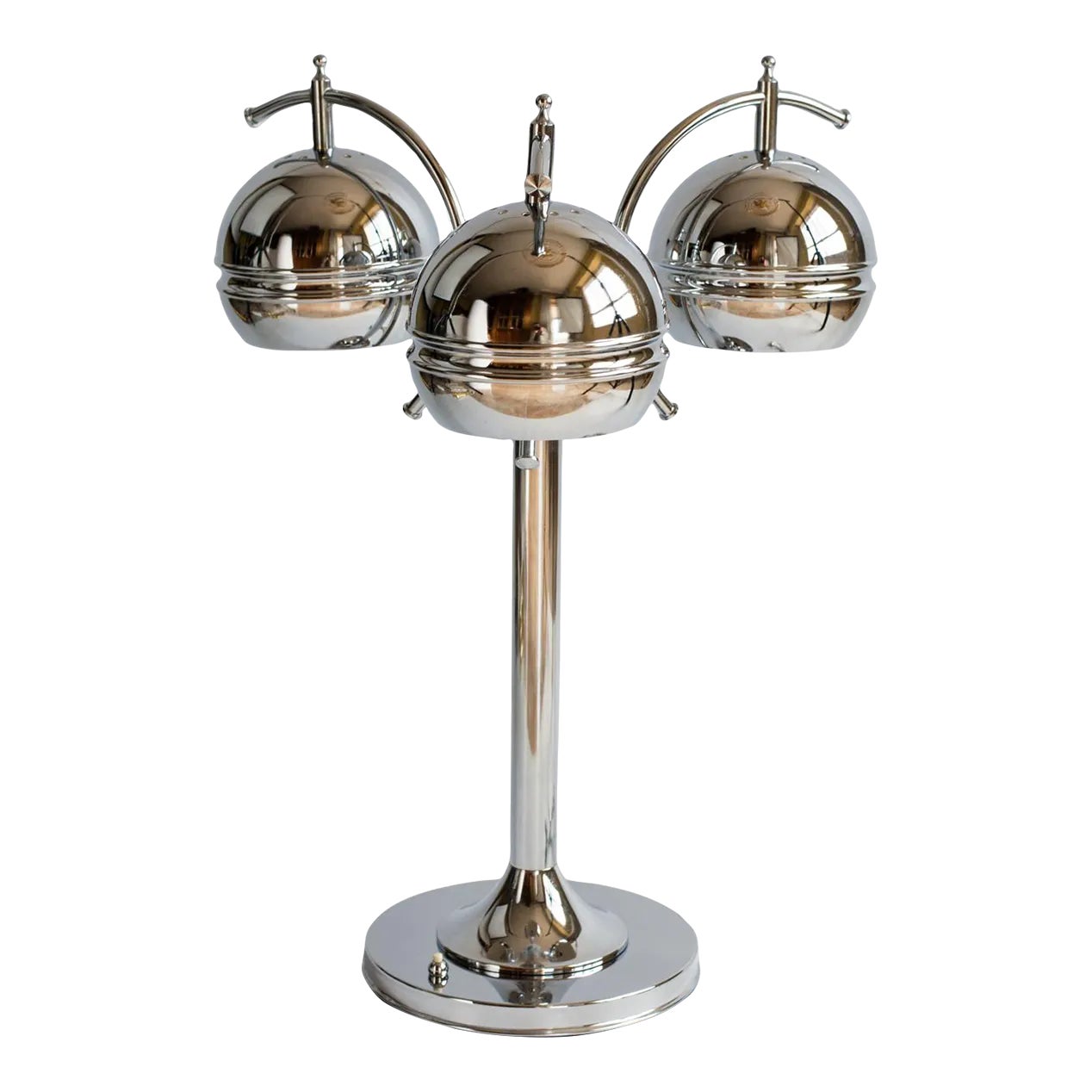 1960s Space Age Chrome Ball 3 Arm Table Lamp | Chairish