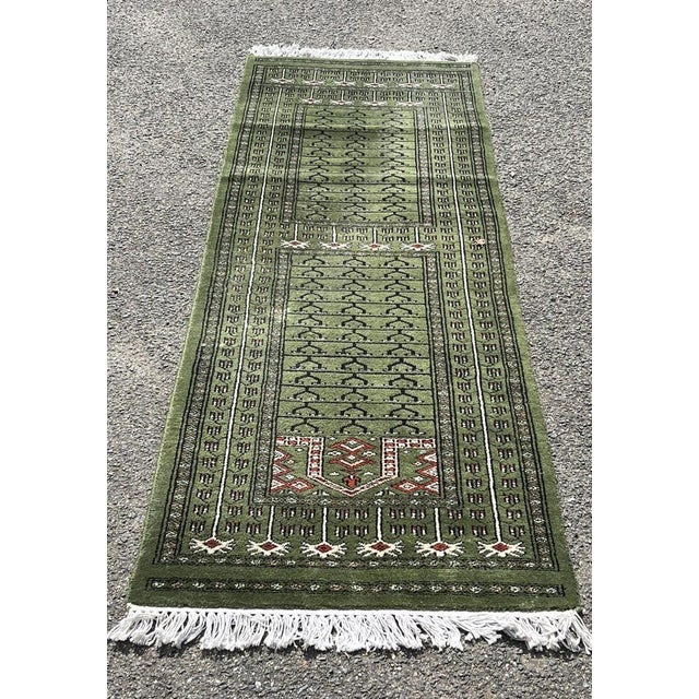 Vintage Green Runner Rug | Chairish