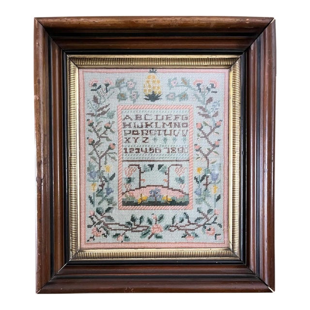 Early 1900s American Needlepoint Sampler | Chairish