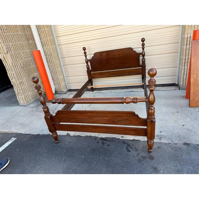 Henkel Harris Cannonball Style Solid Mahogany Full Bed Frame | Chairish