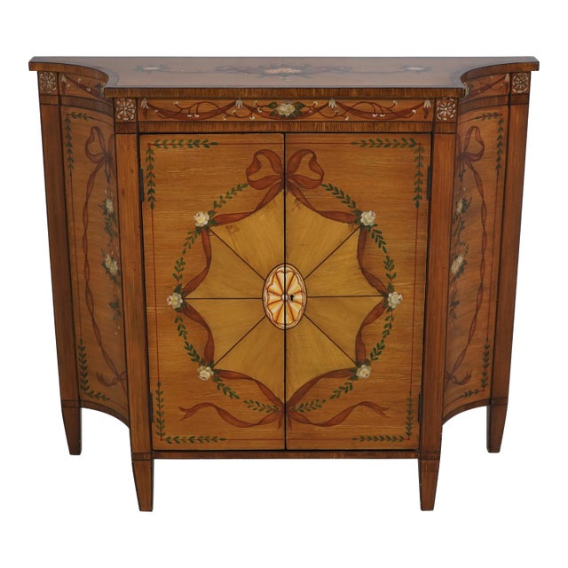 Adams Paint Decorated 2 Door Commode Cabinet | Chairish