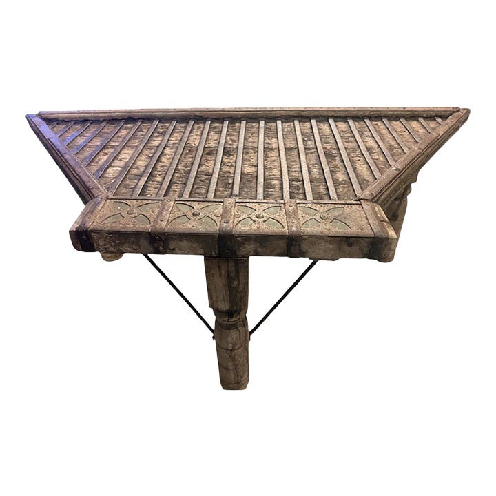 19th Century Indian Bullock Ox Cart Table Coffee Table | Chairish