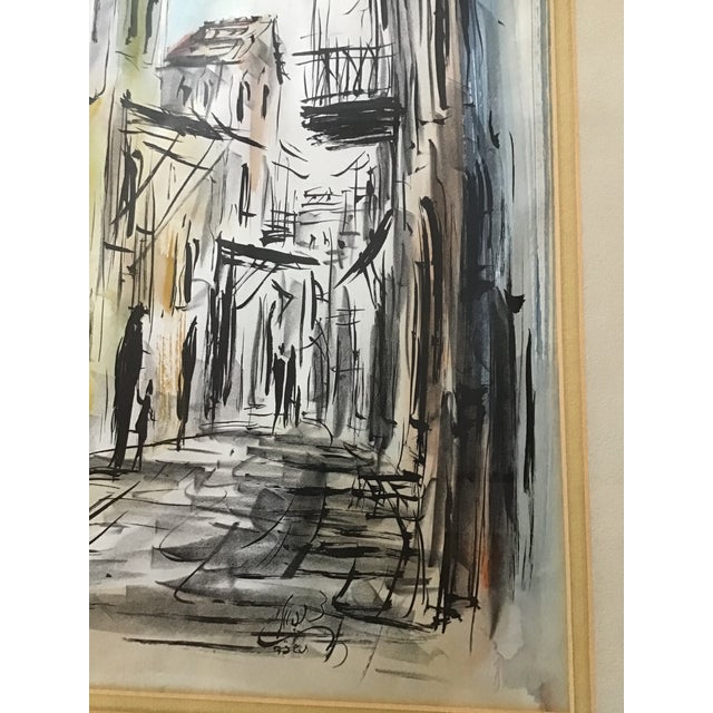 Vintage Zvi Raphaeli Impressionist Jerusalem Street Scene Watercolor ...