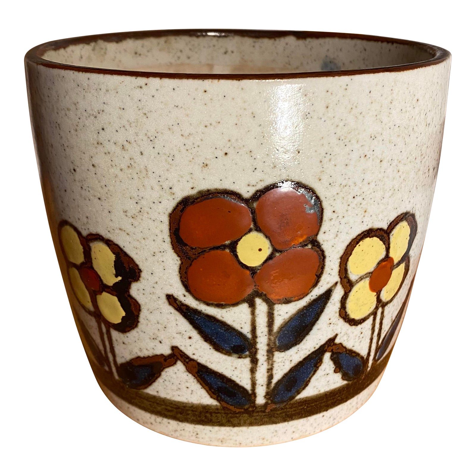 Vintage 1970’s Ceramic Flowerpot Planter | Chairish