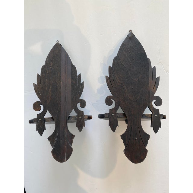 Pair of Vintage 1930s Cathedral Fretwork Wall Brackets | Chairish