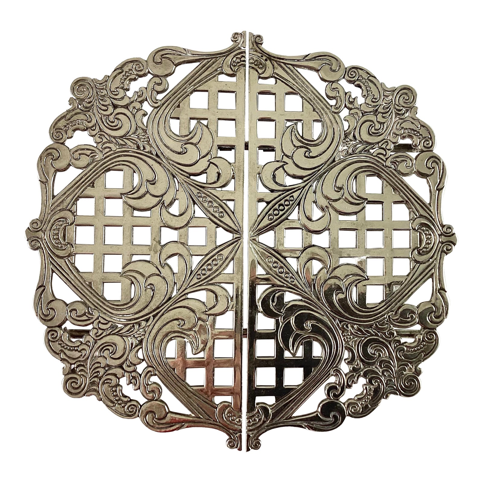 1990s Godinger Silver Plated Expandable Trivet | Chairish
