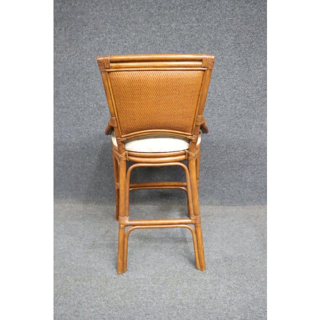 Palecek Set/4 Woven & Bamboo Barstools | Chairish