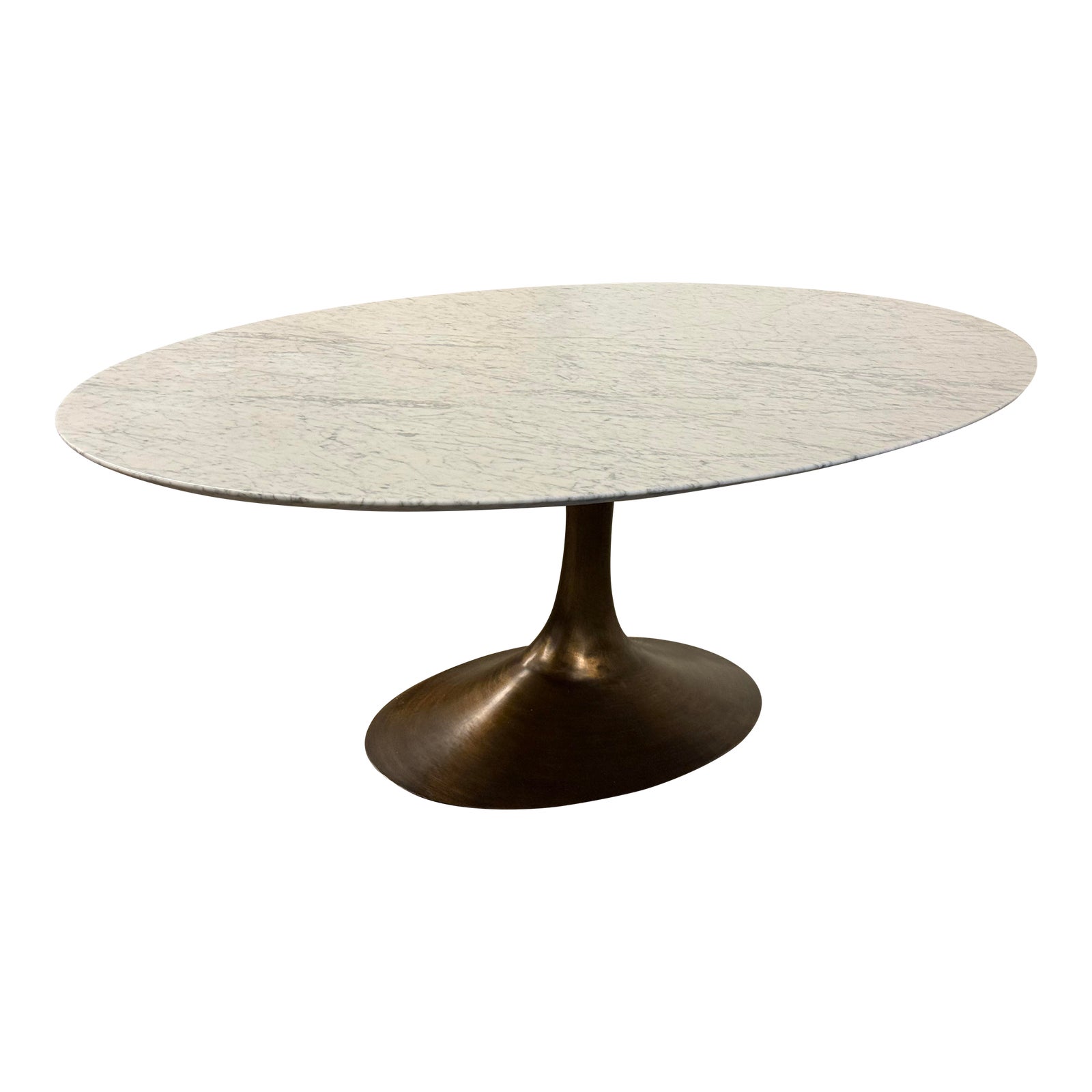 Restoration Hardware Aero Stone Oval Dining Table | Chairish