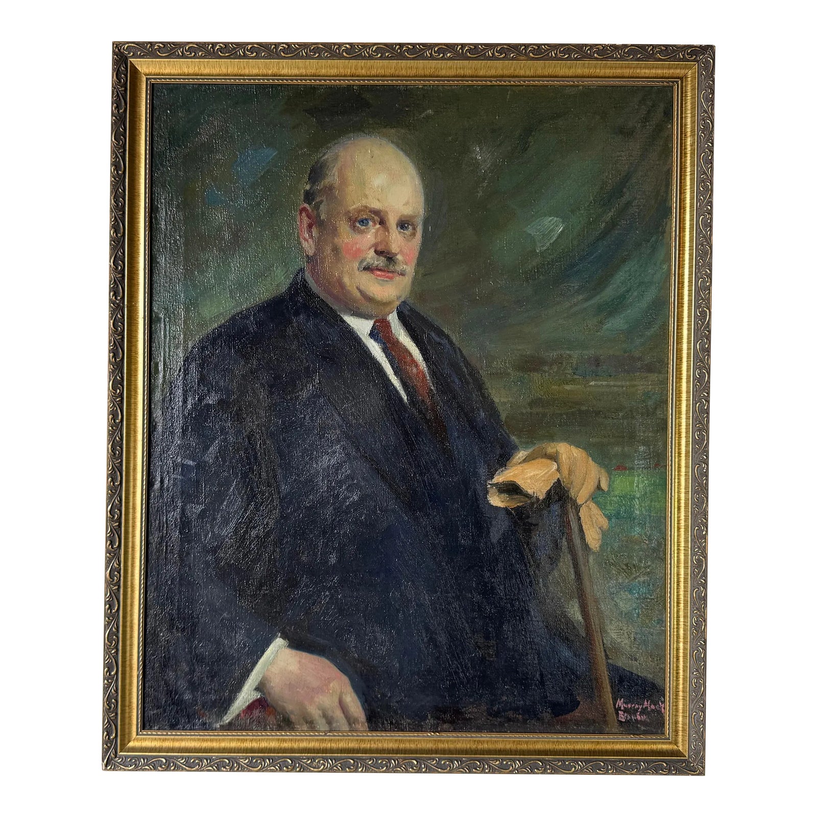 1914 Antique Edwin Murray Mackay ( 1869 - 1926 ) Portrait of Edwin Kiefer Oil Painting, Framed ...