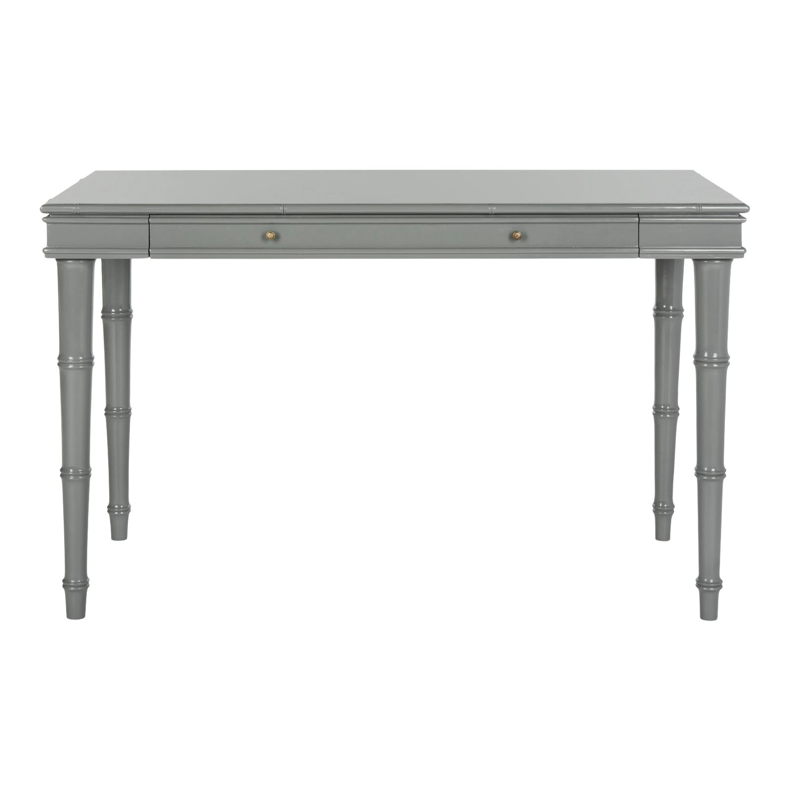 Modern Coastal Writing Desk in Grey | Chairish