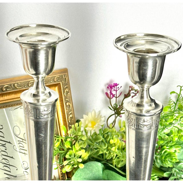 Vintage Sterling Silver Mathews Co. Art Deco Candle Holders - a Pair ...