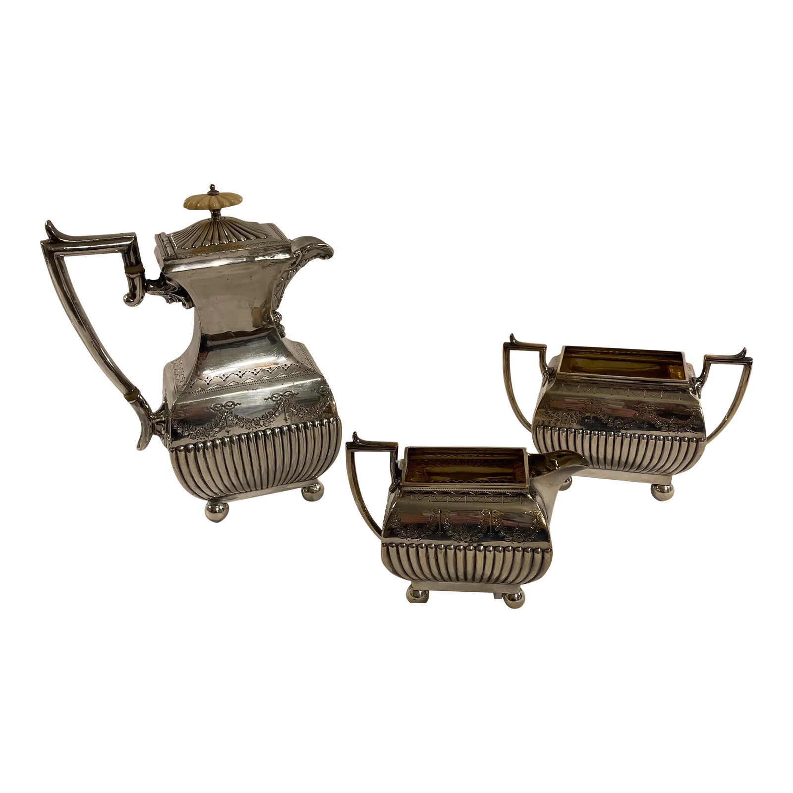 Early 20th Century James Deakin & Sons 3 Piece Silver Plated Coffee or ...