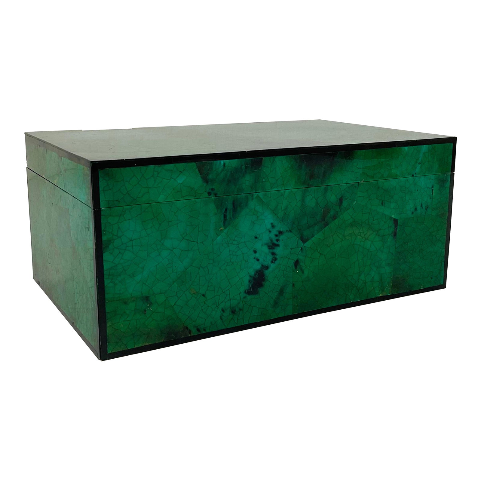 Made Goods Modern Large Emerald Shell Brielle Box | Chairish
