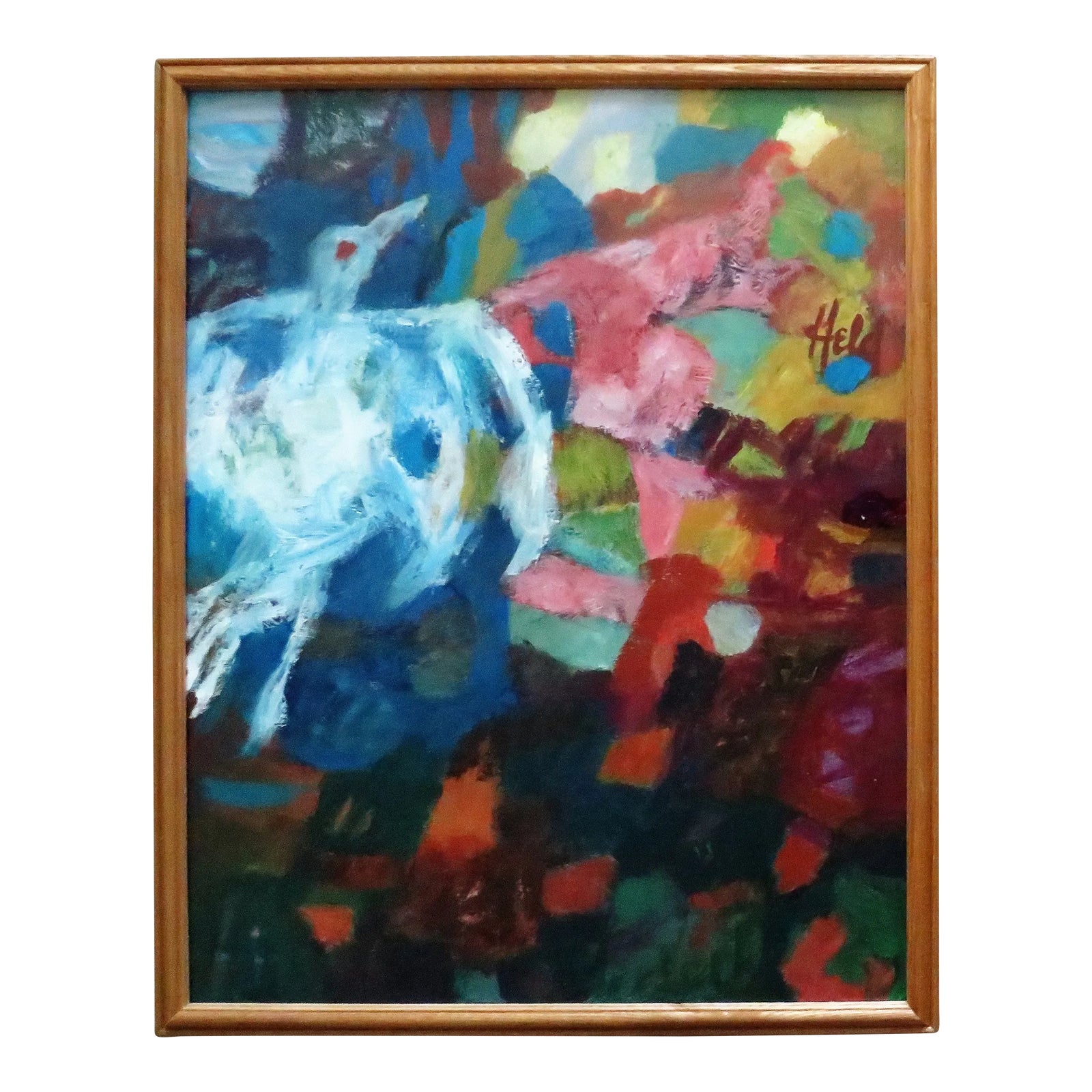 Late 20th Century Post Modern Abstract Bird Painting "Learning to Fly ...