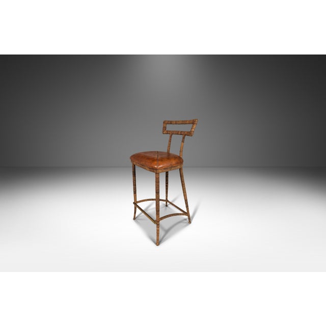 Set of 4 Modern Campaign Bar Stools Attributed to Maitland-Smith, 1980s ...