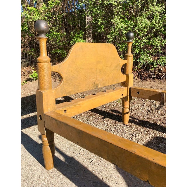 Late 19th Century Antique Hand Painted Rope Bed | Chairish