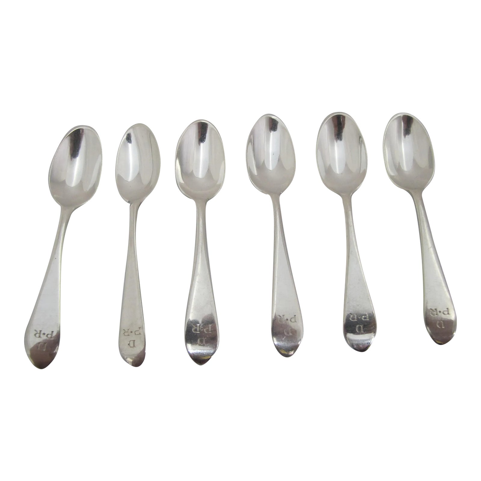 Antique Victorian English Sterling Silver Coffee Spoon Set of 6 ...