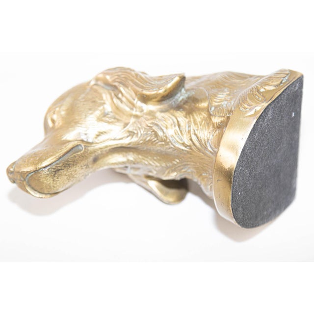 Vintage Cast Brass Sculpture of Beagle Dog Bust Bookend Paperweight ...