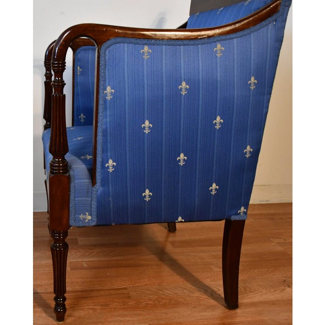 1910s Antique English Hepplewhite Mahogany Inlaid Spring-Seat Living ...
