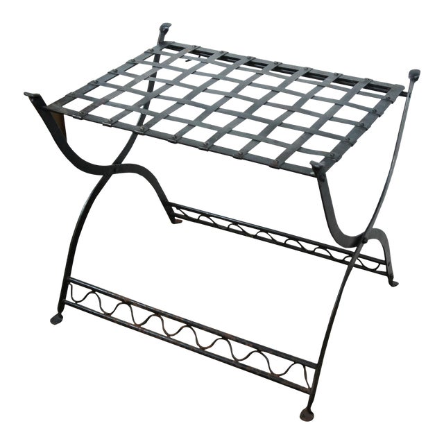 Vintage Folding Iron Luggage Rack | Chairish