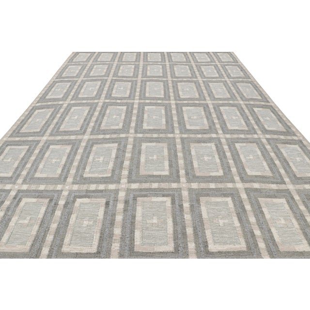 Rug & Kilim’s Scandinavian Style Rug With Geometric Patterns | Chairish