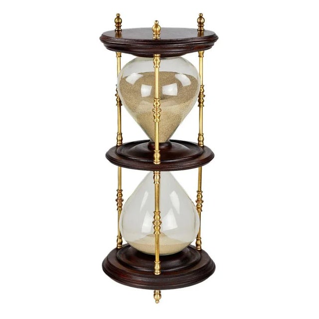 Large Hourglass in Metal and Wood | Chairish
