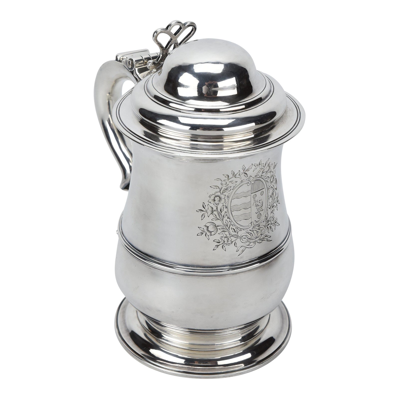 George III Period English Sterling Silver Lidded Tankard by William ...