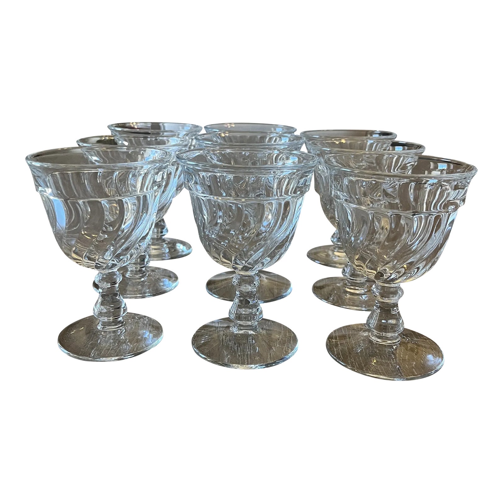 Mid 20th Century Fostoria Colony Swirl Pattern Water Goblet/Glasses ...