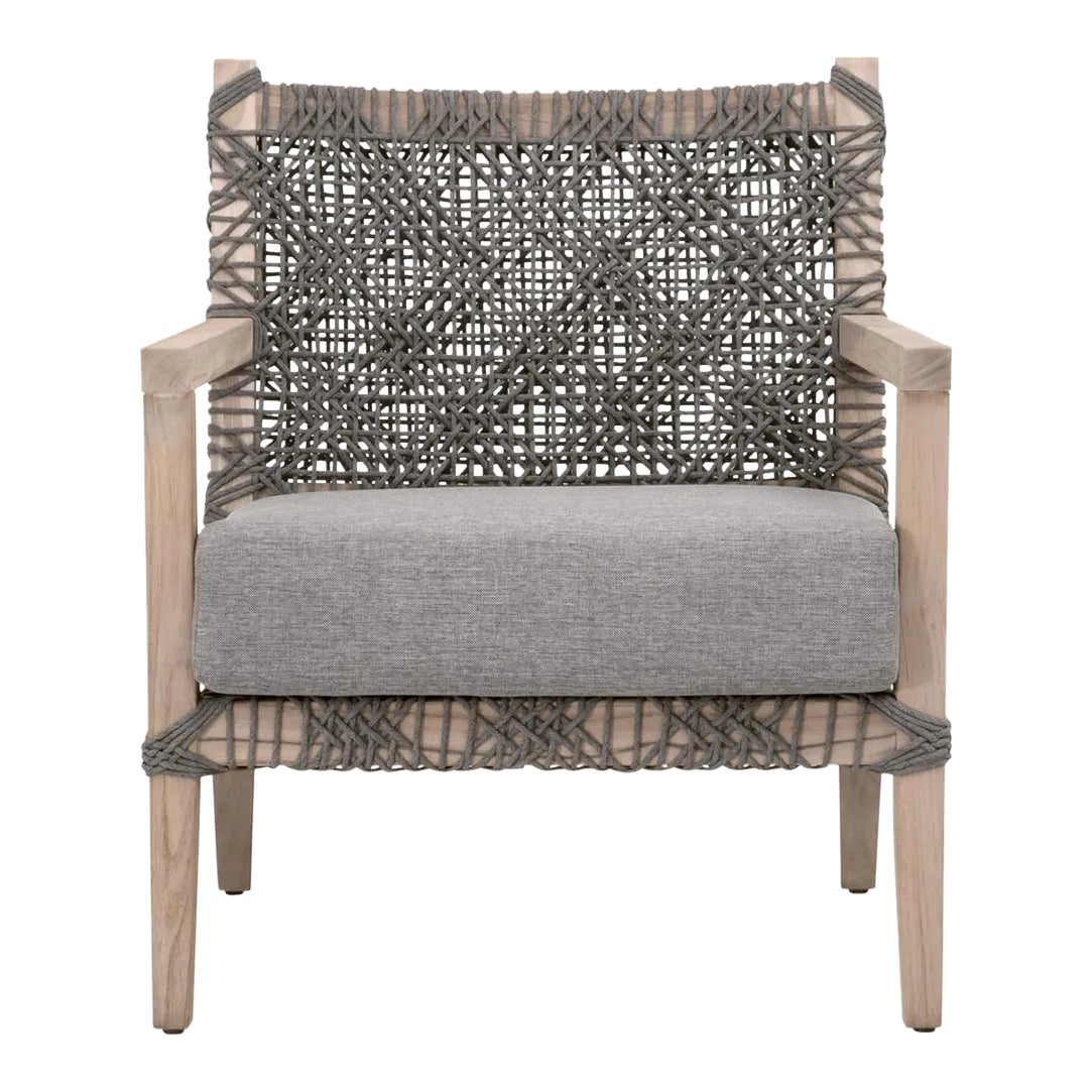 Costa Outdoor Club Chair Gray Teak | Chairish
