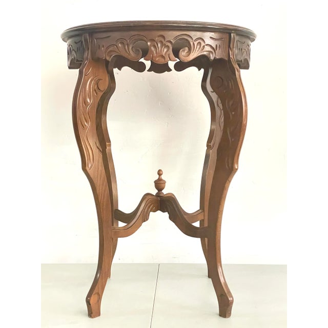 Earlty 20th Century Vintage French Provincial Carved Walnut Side Table ...