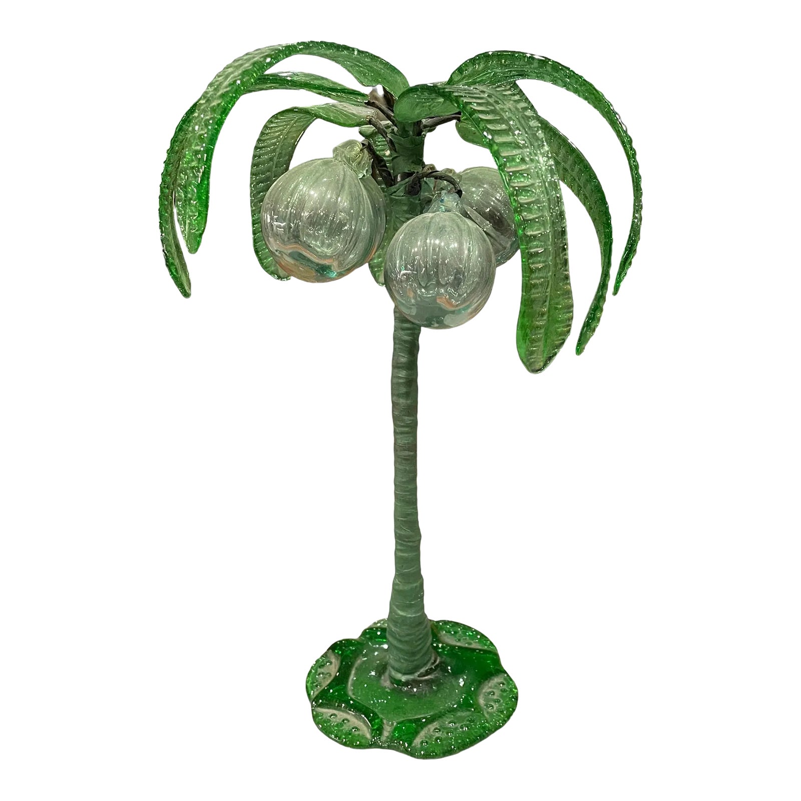 1960s Art Glass Palm Tree With Coconuts by Murano Glass Studio | Chairish