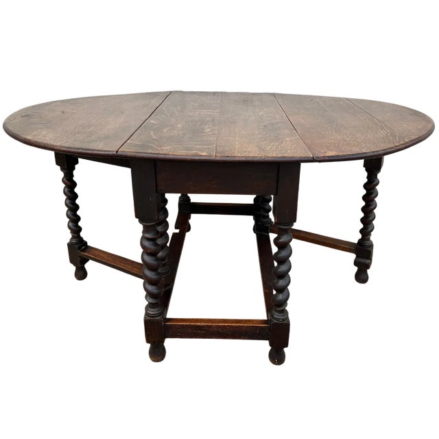 Early 1900s English Oak Gateleg Table | Chairish