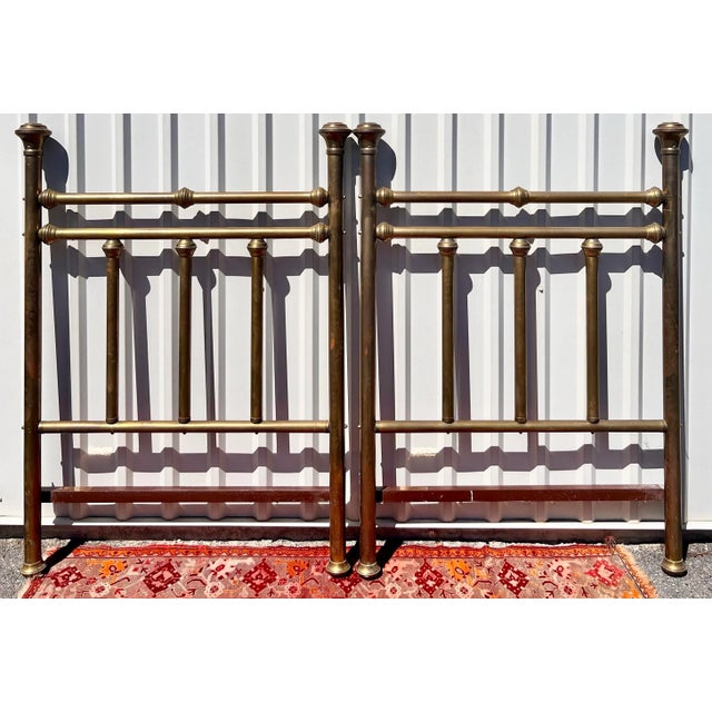 Tubular Brass Twin Headboards and Footboards With Side Rails Bed Set- a ...