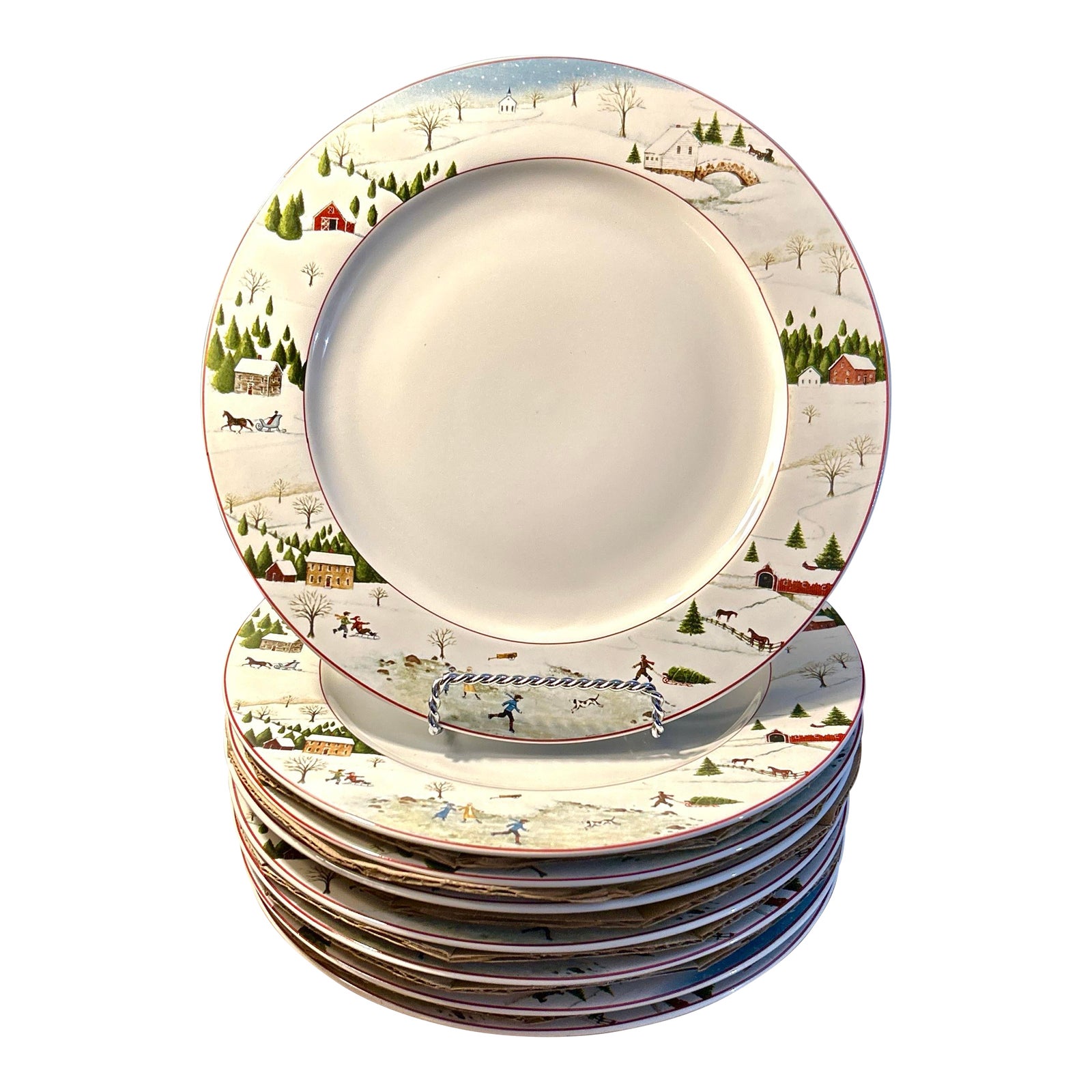 Vintage Holiday Plates - Set of 8 | Chairish
