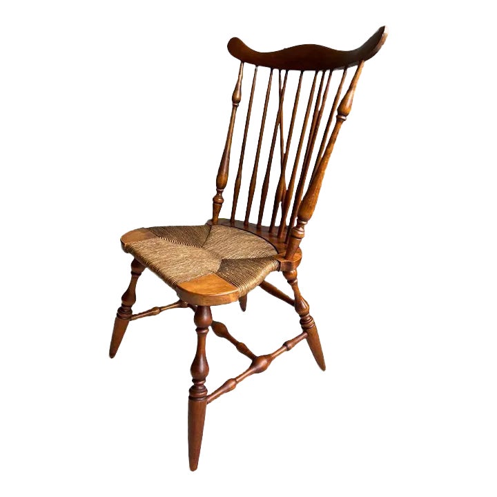 Early 20th Century Antique Maple Windsor Rush Seat Side Chair by ...