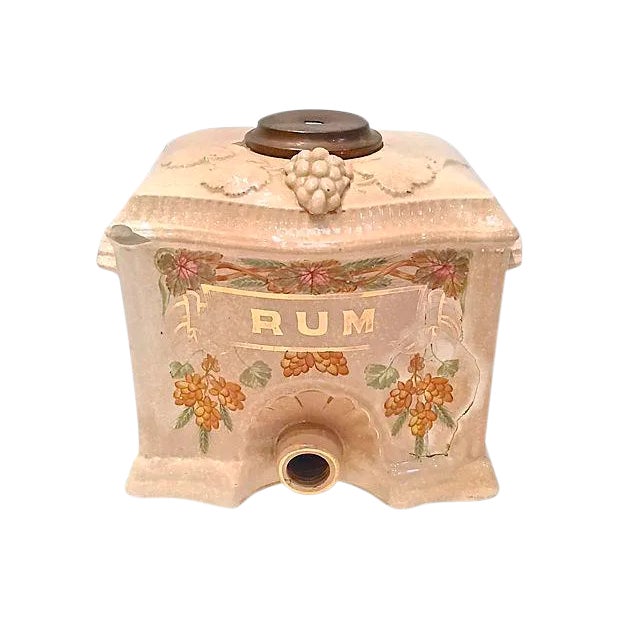 Antique English Ceramic Decanter | Chairish