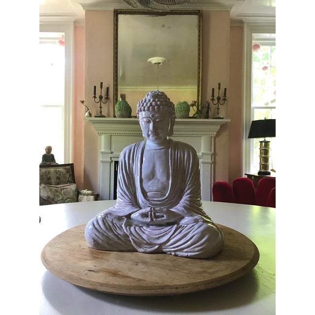 Decorative White Ceramic Buddha | Chairish