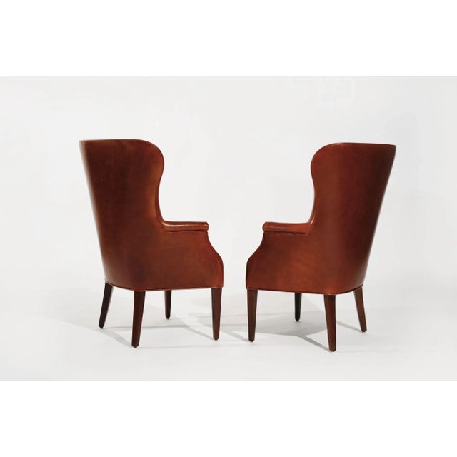 Set of Wingback Club Chairs in Cognac Leather, C. 1950s | Chairish