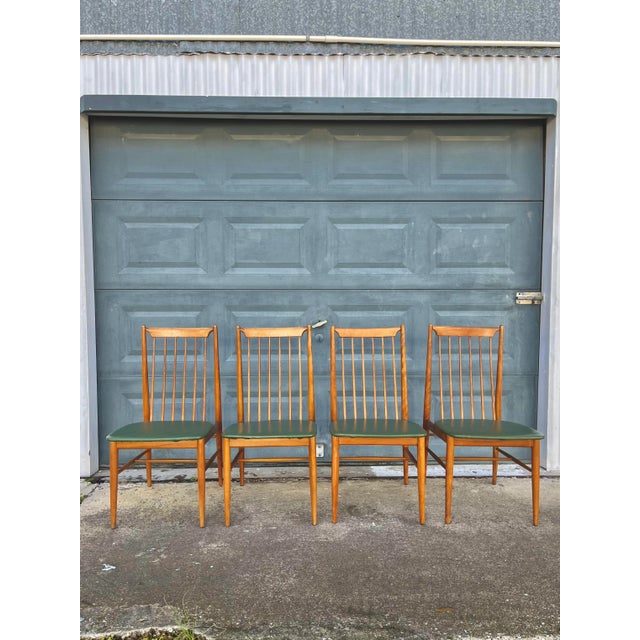 Vintage Leaning Spindle Railback Dining Chairs in the Style of Ann ...