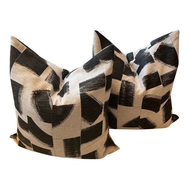 Pair of Abstract Throw Pillows | Chairish