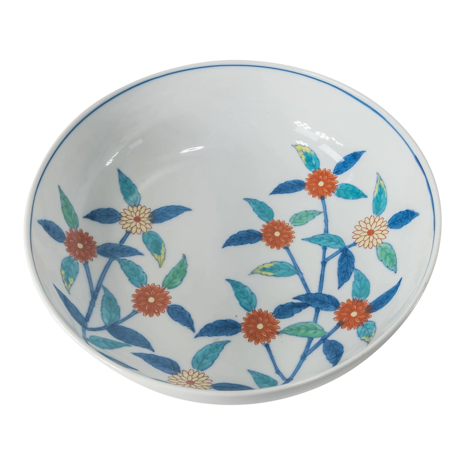 Japanese Kakiemon Nabeshima Style Centerpiece Bowl | Chairish
