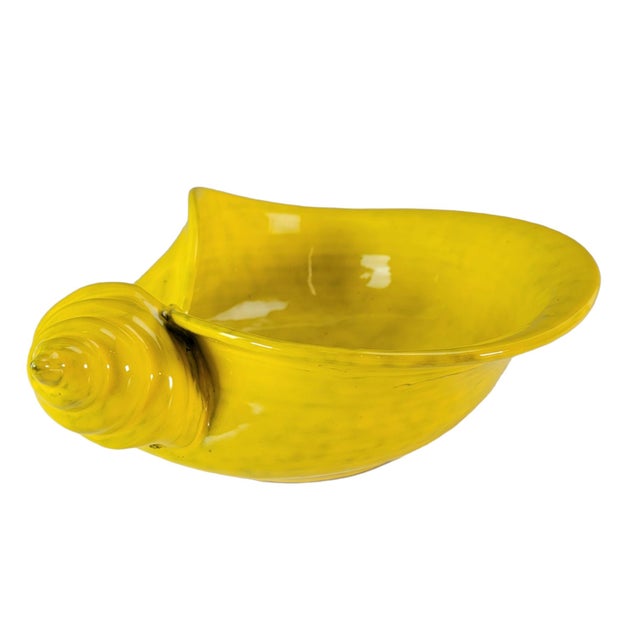 Rosenthal Yellow Ceramic Conch Shell Bowl | Chairish