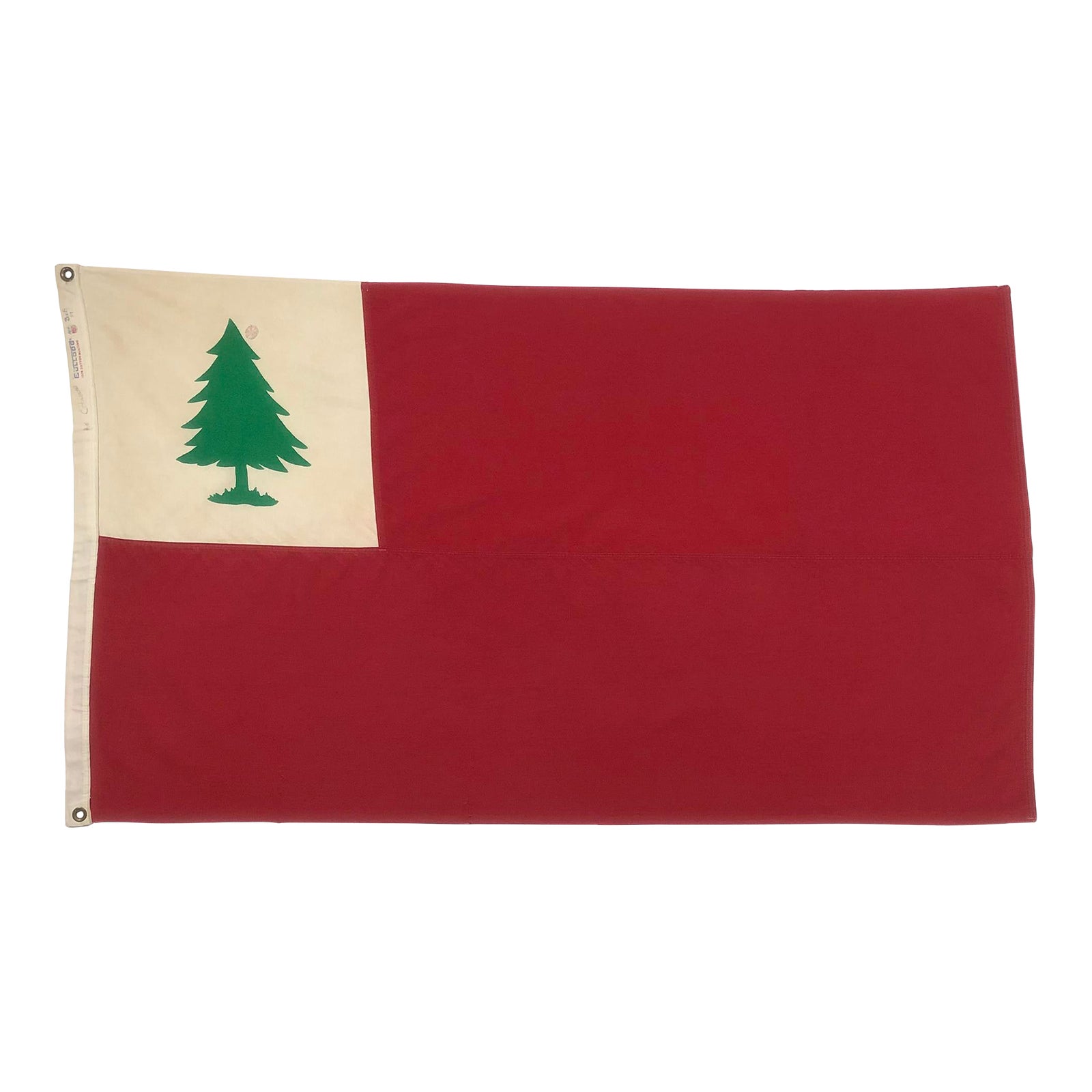 Vintage Cotton Pine Tree Flag of New England | Chairish