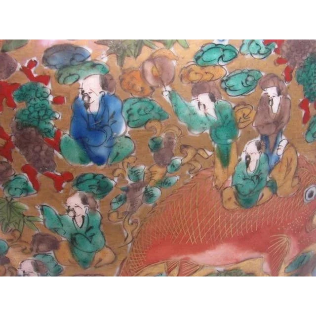 Antique Japanese Aoki Mokubei Porcelain Lamp | Chairish