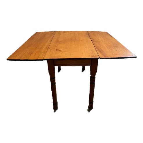 19th Century Antique Rustic Drop Leaf Table | Chairish